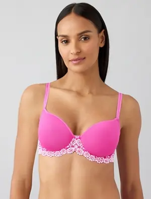 Wacoal Embrace Lace T-shirt Bra Sand/ivory - Wild Azalea Cradle Pink