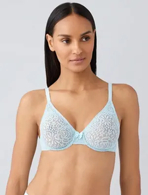Wacoal Halo Lace Underwire Bra - Soft Sky