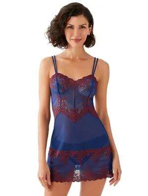 Wacoal Embrace Lace Chemise /night Sky - Blue Depths Cordovan
