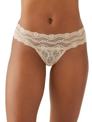 Wacoal Lace Kiss Thong - Au Natural