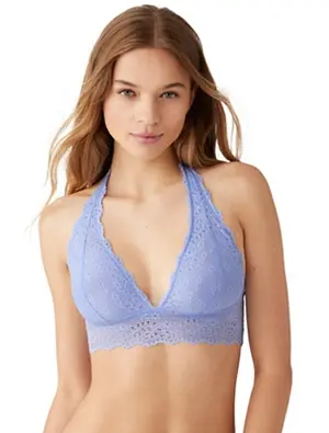 Wacoal Inspired Eyelet Halter Bralette Rose Smoke Pale Iris