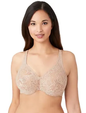 Wacoal Halo Lace Full Figure Underwire Bra - Toast