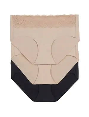 Wacoal B.bare Hipster Panty Pack Au Natural/au Natural/night - Au Natural Au Natural Night