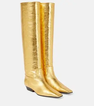 Khaite Marfa Metallic Knee-high Boots - Gold