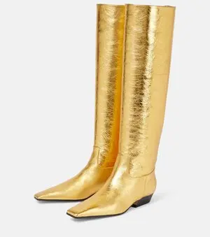 Khaite Marfa Metallic Knee-high Boots - Gold