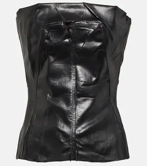 Rick Owens Rick Owens Coated Denim Bustier Black