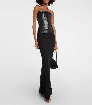 Rick Owens Coated Denim Bustier - Black