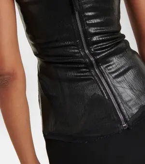 Rick Owens Coated Denim Bustier - Black