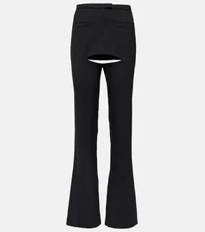 COURREGES Courrèges Cutout Wool-blend Flared Pants