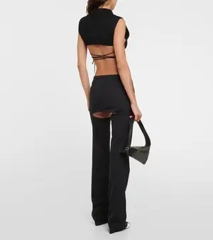 COURREGES Courrèges Cutout Wool-blend Flared Pants