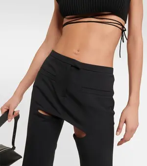 COURREGES Courrèges Cutout Wool-blend Flared Pants