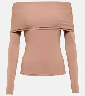 Alaïa Off-shoulder Jersey Top - Neutrals
