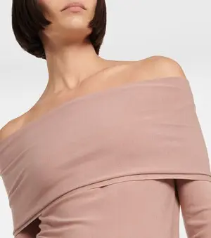 Alaïa Off-shoulder Jersey Top - Neutrals