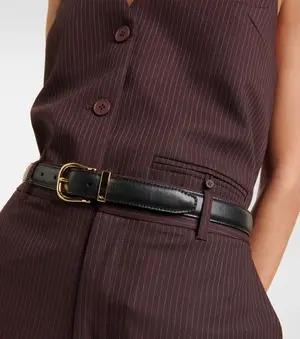 NILI LOTAN Leather Belt - Black