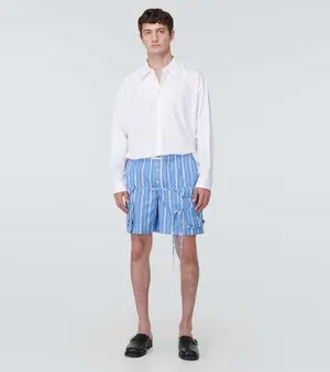 Jacquemus Le Short Trivela Striped Cotton Shorts