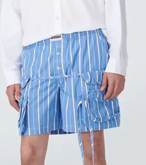 Jacquemus Le Short Trivela Striped Cotton Shorts