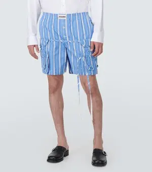 Jacquemus Le Short Trivela Striped Cotton Shorts