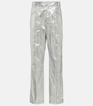 Isabel Marant Étoile Anea Coated High-rise Pants - Silver