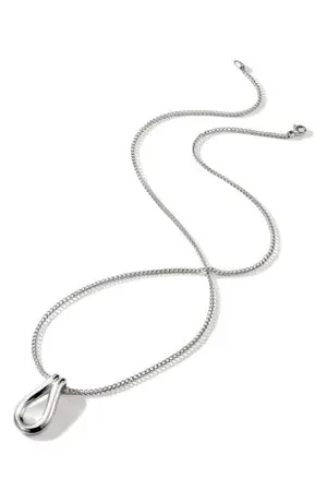 John Hardy Sterling Surf Pendant Necklace - Silver