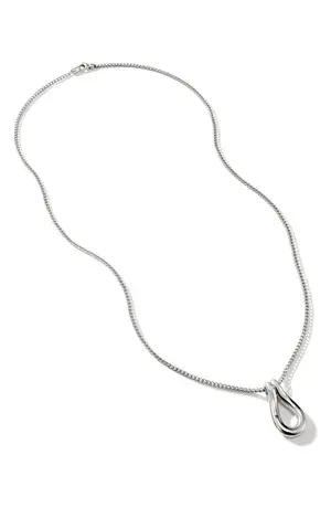 John Hardy Sterling Surf Pendant Necklace - Silver
