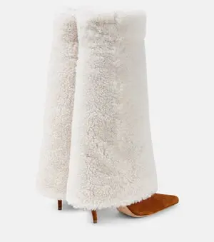 Magda Butrym Shearling And Suede Knee-high Boots