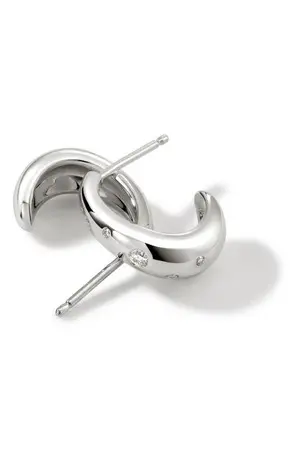 John Hardy Surf J Hoop Earrings With Diamonds
