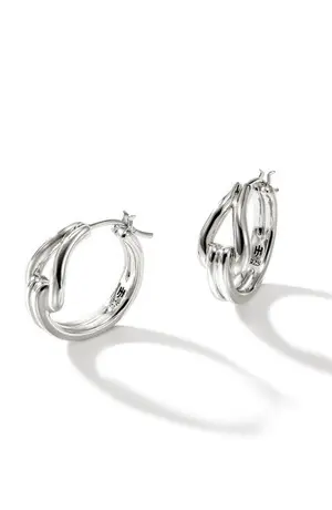 John Hardy Sterling Hoop Earrings - Silver