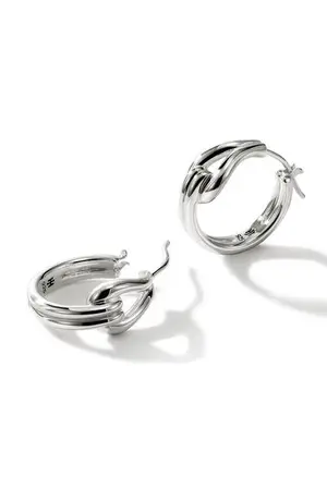 John Hardy Sterling Hoop Earrings - Silver
