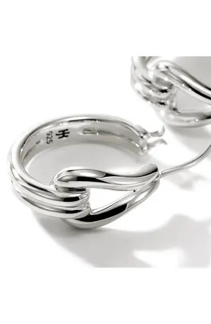 John Hardy Sterling Hoop Earrings - Silver