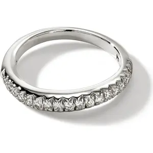 John Hardy Surf Pavé Diamond Band Ring - Silver
