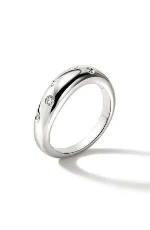 John Hardy Surf Diamond Band Ring - Silver