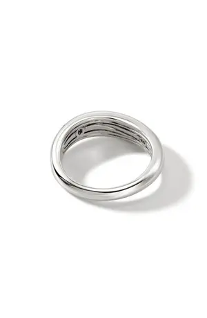 John Hardy Surf Diamond Band Ring - Silver