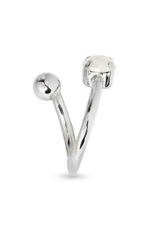JUSTINE CLENQUET Coco Imitation Pearl Open Ring