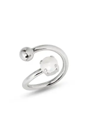 JUSTINE CLENQUET Coco Imitation Pearl Open Ring