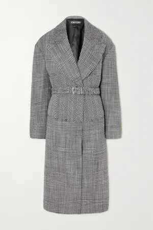 TOM FORD Belted Prince Of Wales Checked Cashmere Coat