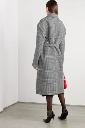 TOM FORD Belted Prince Of Wales Checked Cashmere Coat
