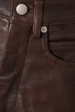 Rick Owens Bolan Banana Flared Leather Pants - Brown