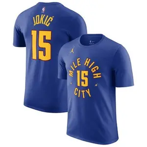 JORDAN BRAND Nikola Jokic Denver Nuggets 2022/23 Statement Edition Name & Number T-shirt - Blue