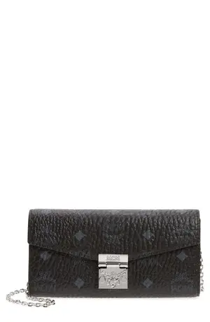 Mcm Large Patricia Visetos Canvas Wallet On A Chain