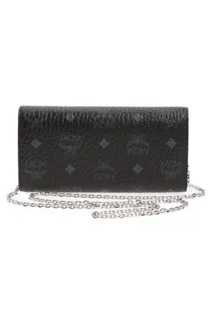 Mcm Large Patricia Visetos Canvas Wallet On A Chain