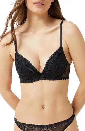 ETAM Panama Underwire Plunge Push-up Bra - Black