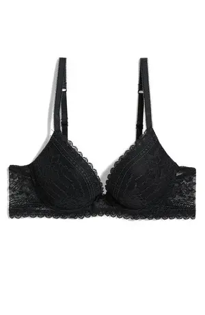 ETAM Panama Underwire Plunge Push-up Bra - Black