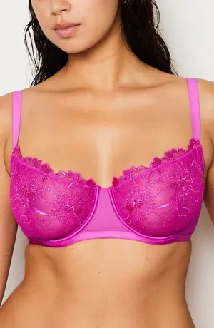 ETAM Amaryllis Embroidered Underwire Demi Bra Petunia