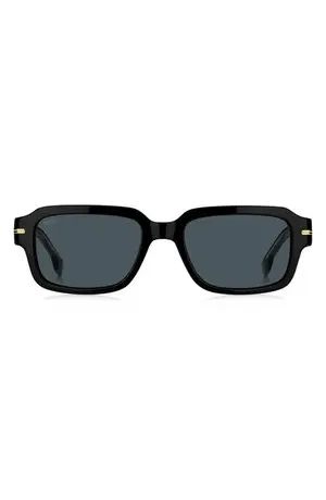 BOSS 53mm Rectangle Sunglasses - Black