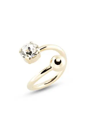 JUSTINE CLENQUET Justine Clenquet Maisie Crystal Open Ring Gold