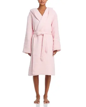 HUDSON PARK COLLECTION Turkish Waffle Bath Robe Exclusive - Airy Pink