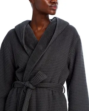 HUDSON PARK COLLECTION Turkish Waffle Bath Robe Exclusive - Charcoal