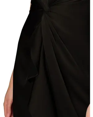 Aidan Mattox Gathered Front Gown - Black