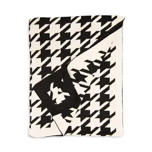 PINK LEMONADE Houndstooth Throw - Black/white