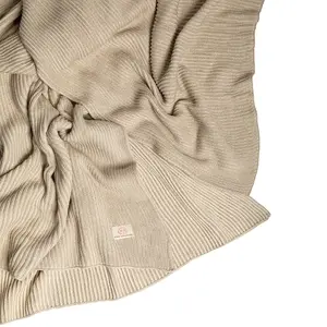 PINK LEMONADE Ribbed Throw - Natural